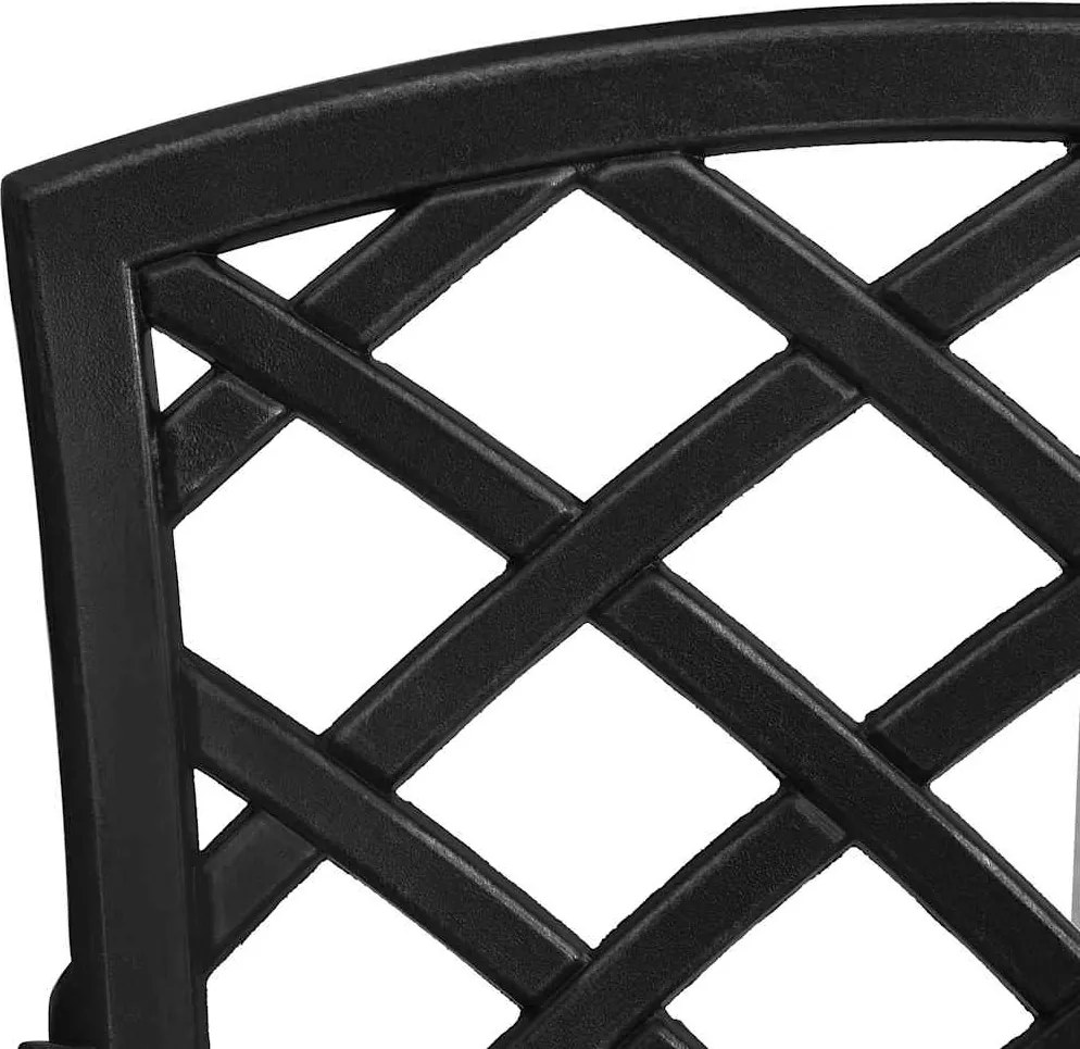 3dílný bistro set litý hliník černý 315592
