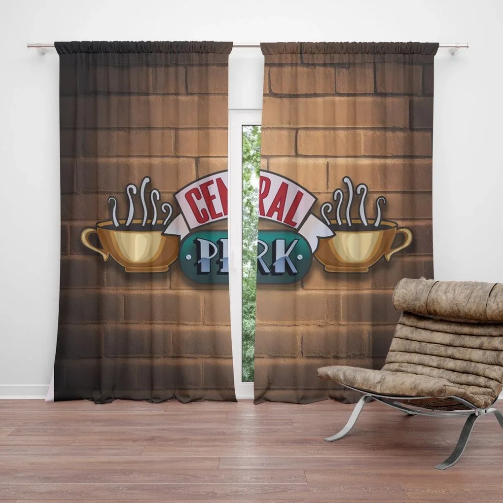 Sablio Závěs Seriál přátelé CENTRAL PERK Cihly: 2ks 140x250cm