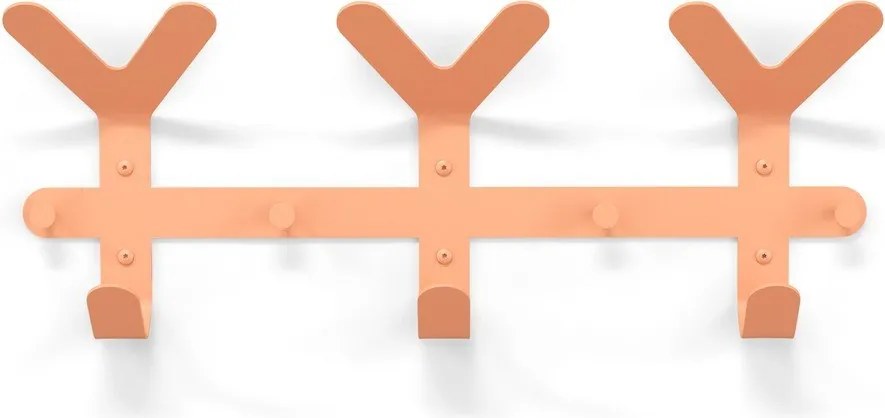 Ocelový nástěnný věšák v lososové barvě 66 cm Frondo – Spinder Design