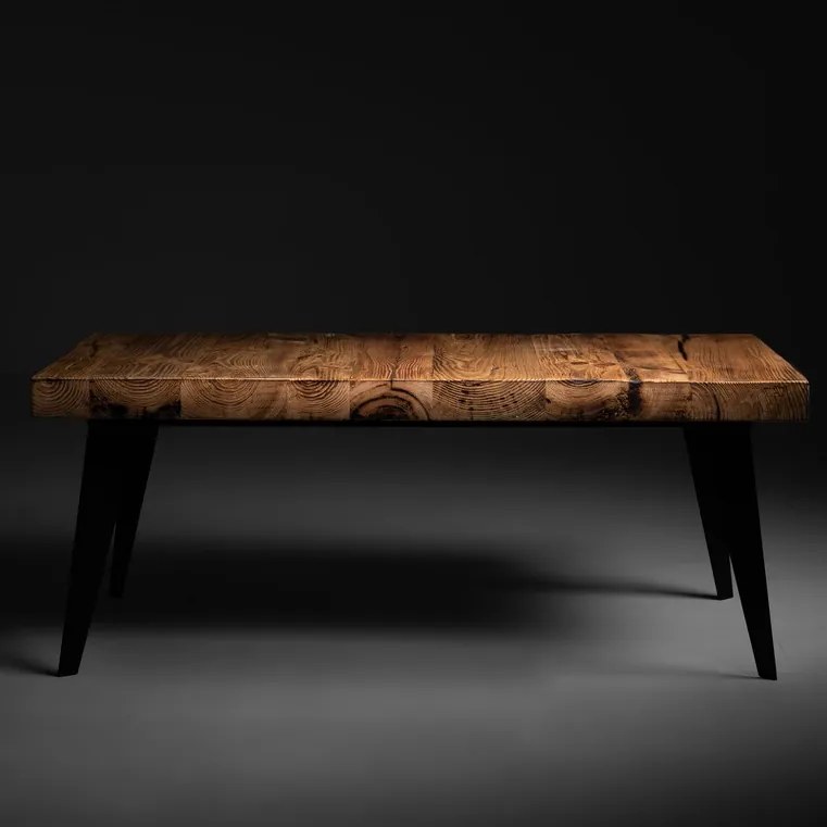 Konferenční stolek ze starého dřeva 112x62cm, ocelové podnoží, výška 45cm