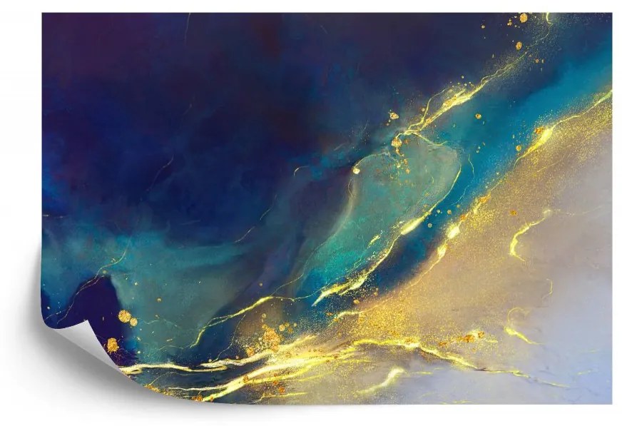 Fototapeta Golden Abstract Elements With Watercolor Texture Samolepící tapety 254x184