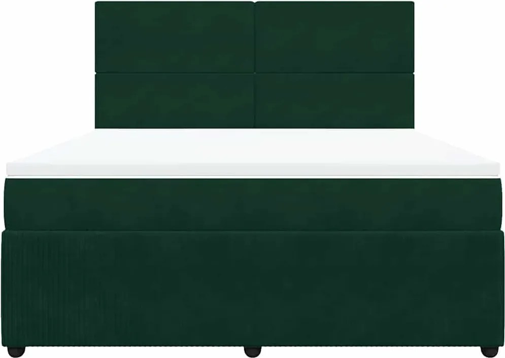 Box spring postel s matrací tmavě zelená 180x200 cm samet 3294703