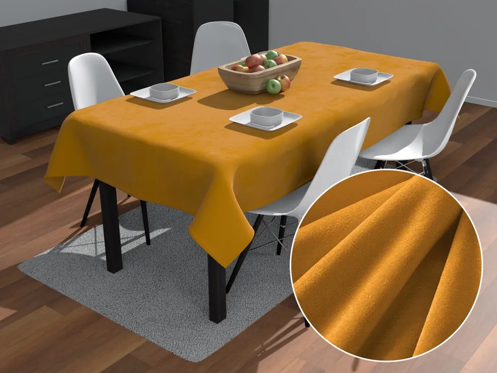 Biante Sametový obdélníkový ubrus Velvet Premium SVP-008 Medový 50x100 cm