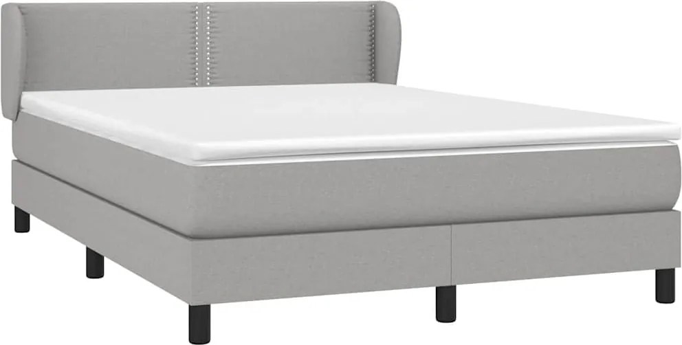 Box spring postel s matrací světle šedá 140 x 190 cm textil 3126157