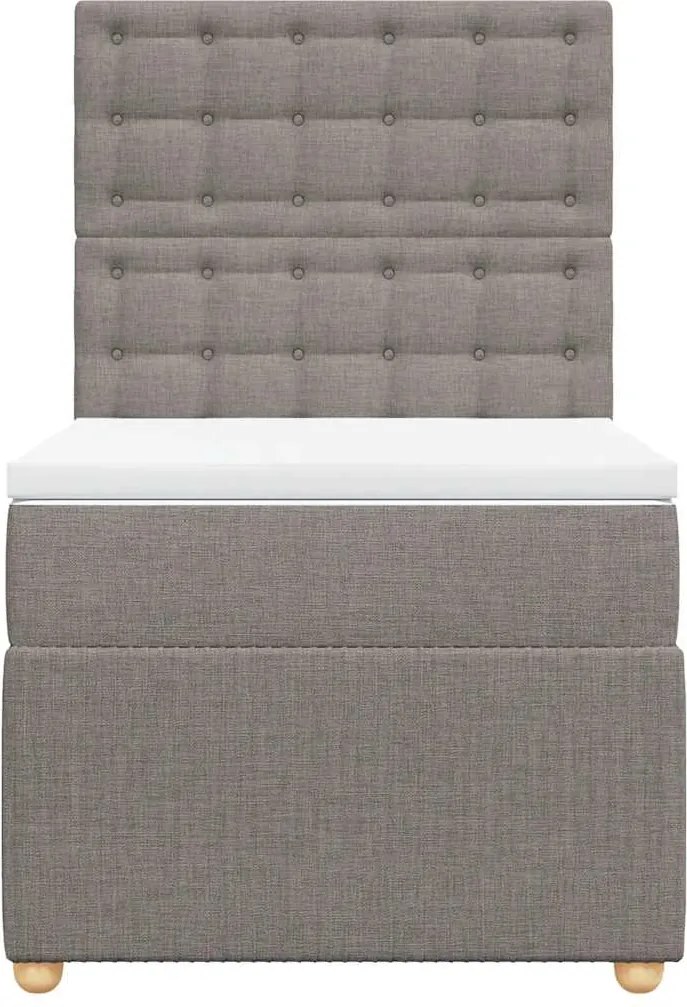 Box spring postel s matrací taupe 100 x 200 cm textil 3294285