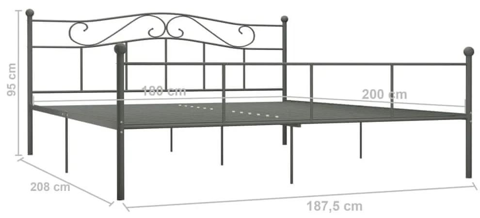 Petromila Rám postele šedý kov 180 x 200 cm