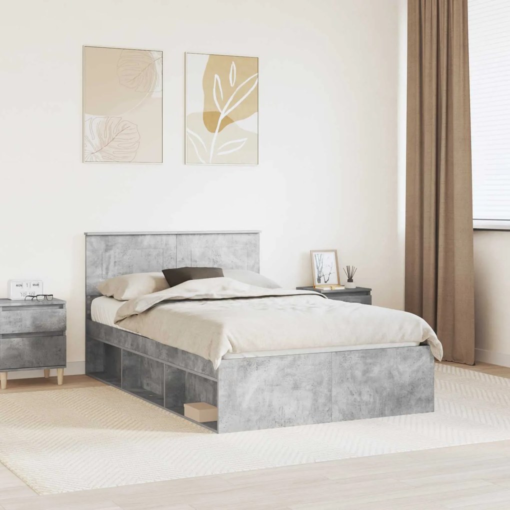 Rám postele s čelo Beton 120 x 200 cm Kompozitní dřevo 3407907