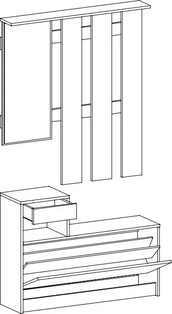 Casarredo - Komfort nábytek Předsíňová stěna ORION dub sonoma/bílá