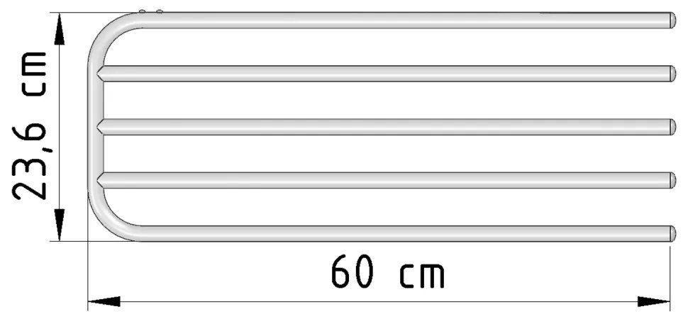 Aqualine Sušák 4 ručníků na otopná tělesa, univerzální upínání, délka 60cm, bílá 25-03-SV460