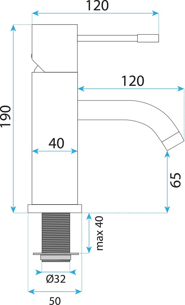 Rea Lungo Diamond, umyvadlová baterie h-185, zlatá lesklá, REA-B8993