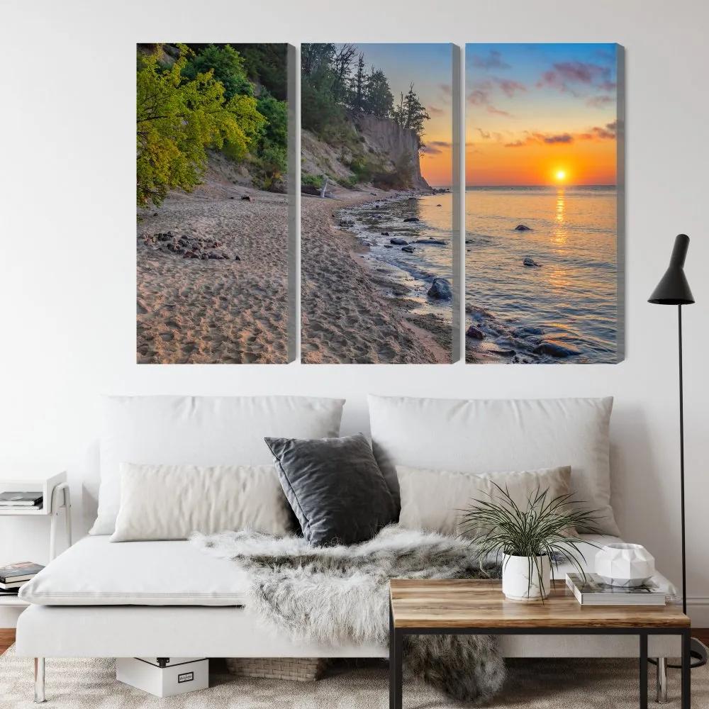 Vícedílný obraz Západ Slunce U Baltského Moře V Gdyni Nedostatek Nedostatek Plátno Canvas 150x100