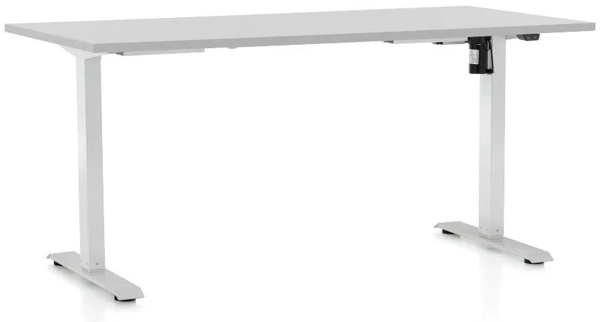Výškově nastavitelný stůl OfficeTech A, 160 x 80 cm - bílá podnož Barva: Bílá