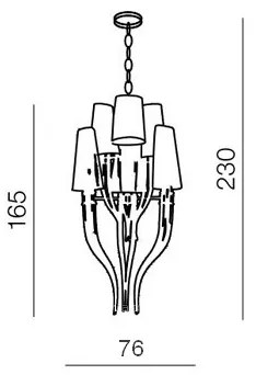 Azzardo AZ0173 - Lustr na řetězu DIABLO 12xE14/11W/230V bílá