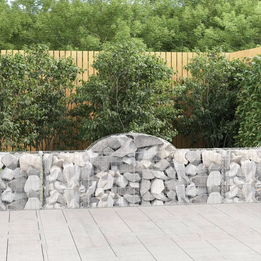 Klenuté gabionové koše 11 ks 200x30x60/80 cm pozinkované železo 3146077