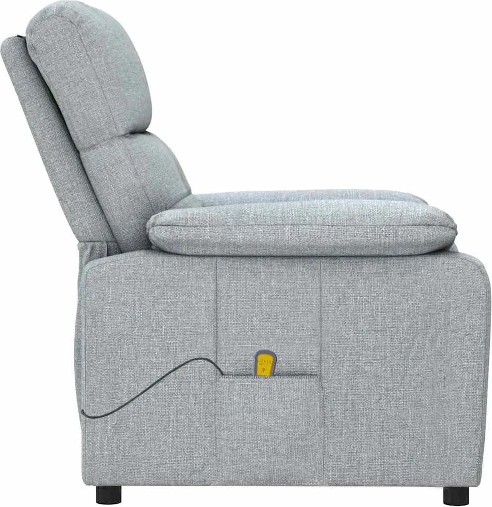 Masážní křeslo světle šedé textil 289672