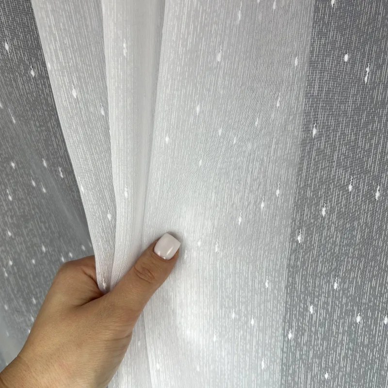 Voálová hotová záclona Rain s krajkou bílá (různé velikosti)