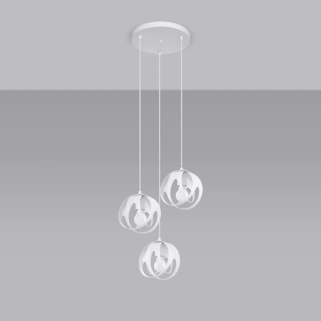 Sollux Lighting Závěsné svítidlo TULOS 3P bílé