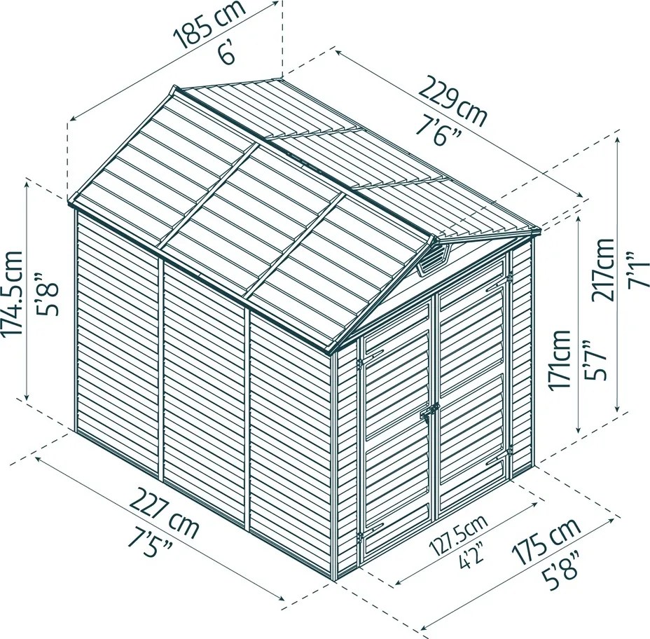 Palram Skylight 6x8 antracit zahradní domek