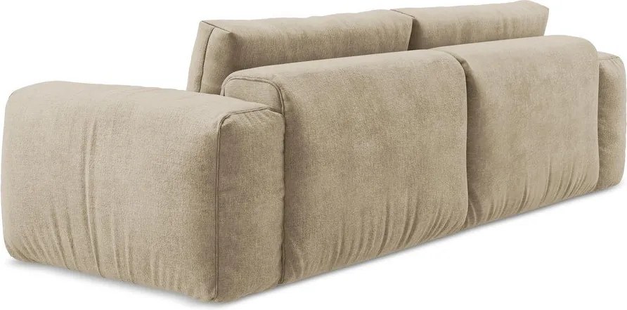 Světle hnědá žinylková rozkládací pohovka 275 cm Kuki – Makamii
