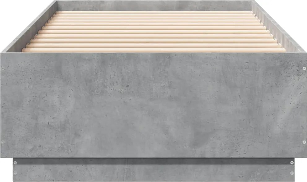 Rám postele s LED osvětlením betonově šedý 90 x 200 cm kompozit 3209635