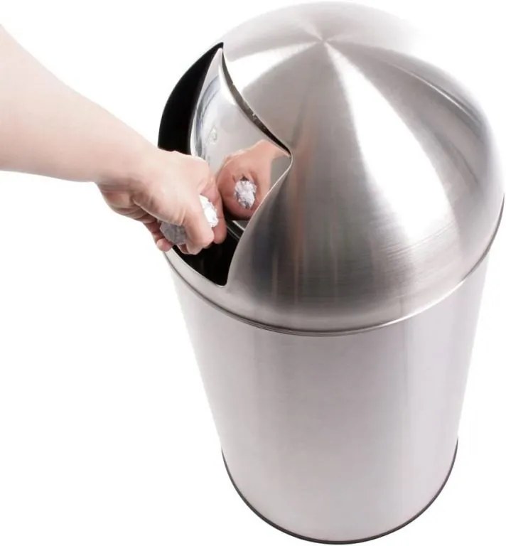 Odpadkový koš s výkyvným víkem PUSH, 50 l, vysoký lesk