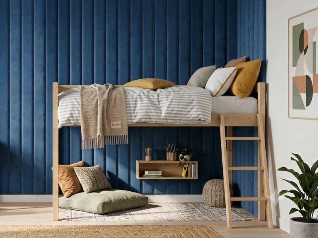 Rovný čalouněný panel na zeď VELUR extra dlouhý Zvolte barvu: Světle šedá, Zvolte rozměr: 20x180 cm, Uchycení na zeď: Se samolepícím suchým zipem