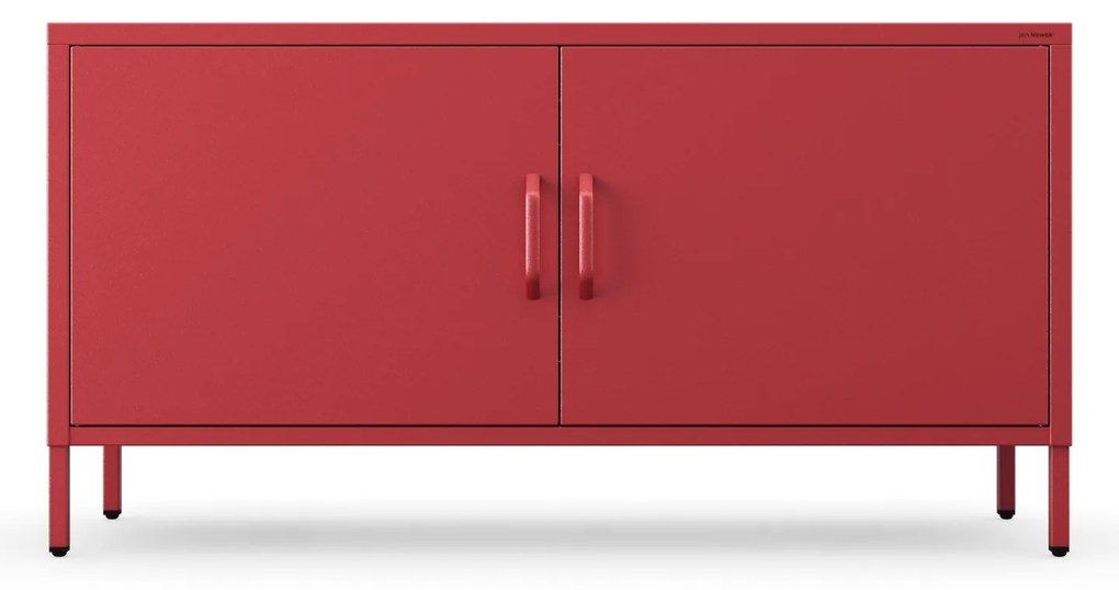 TV skříňka kovová na nožičkách červená, 1150x595x400 mm: ROSA Modern