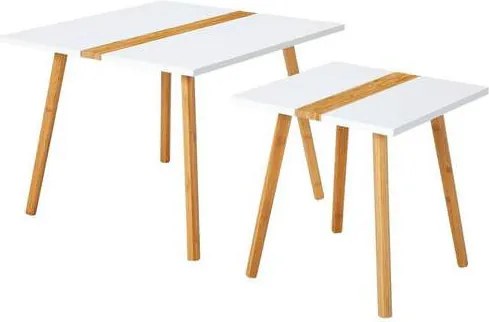 XXXLutz SADA ODKLÁDACÍCH STOLKŮ, přírodní barvy, bílá, dřevo, 60/40/60/40/45/40 cm PBJ - Online Only konferenční stolky - 007968026902