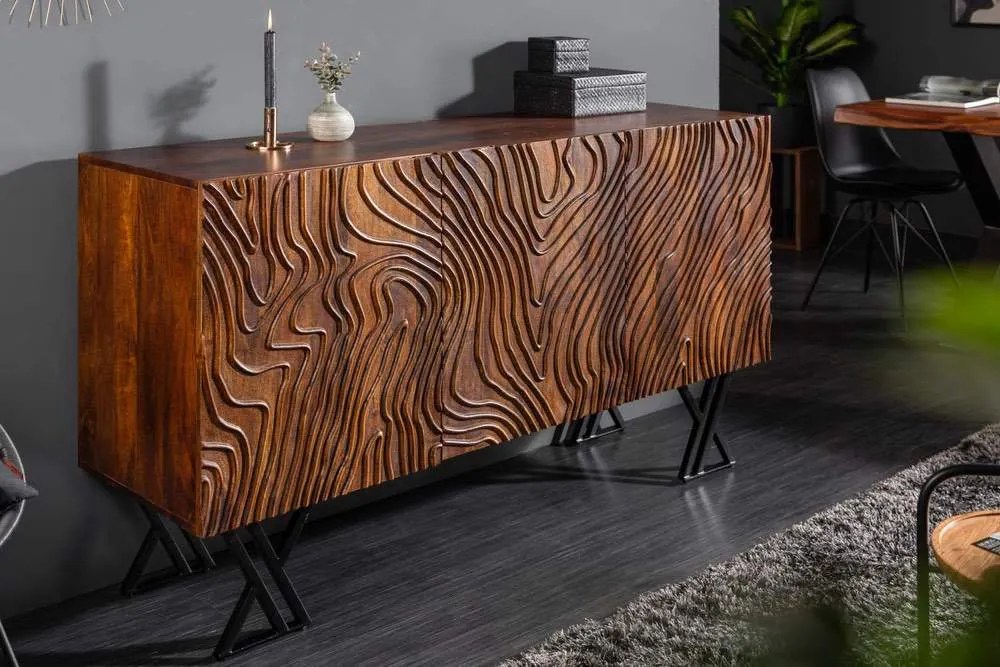 Designová komoda Zion 160 cm hnědá - mango