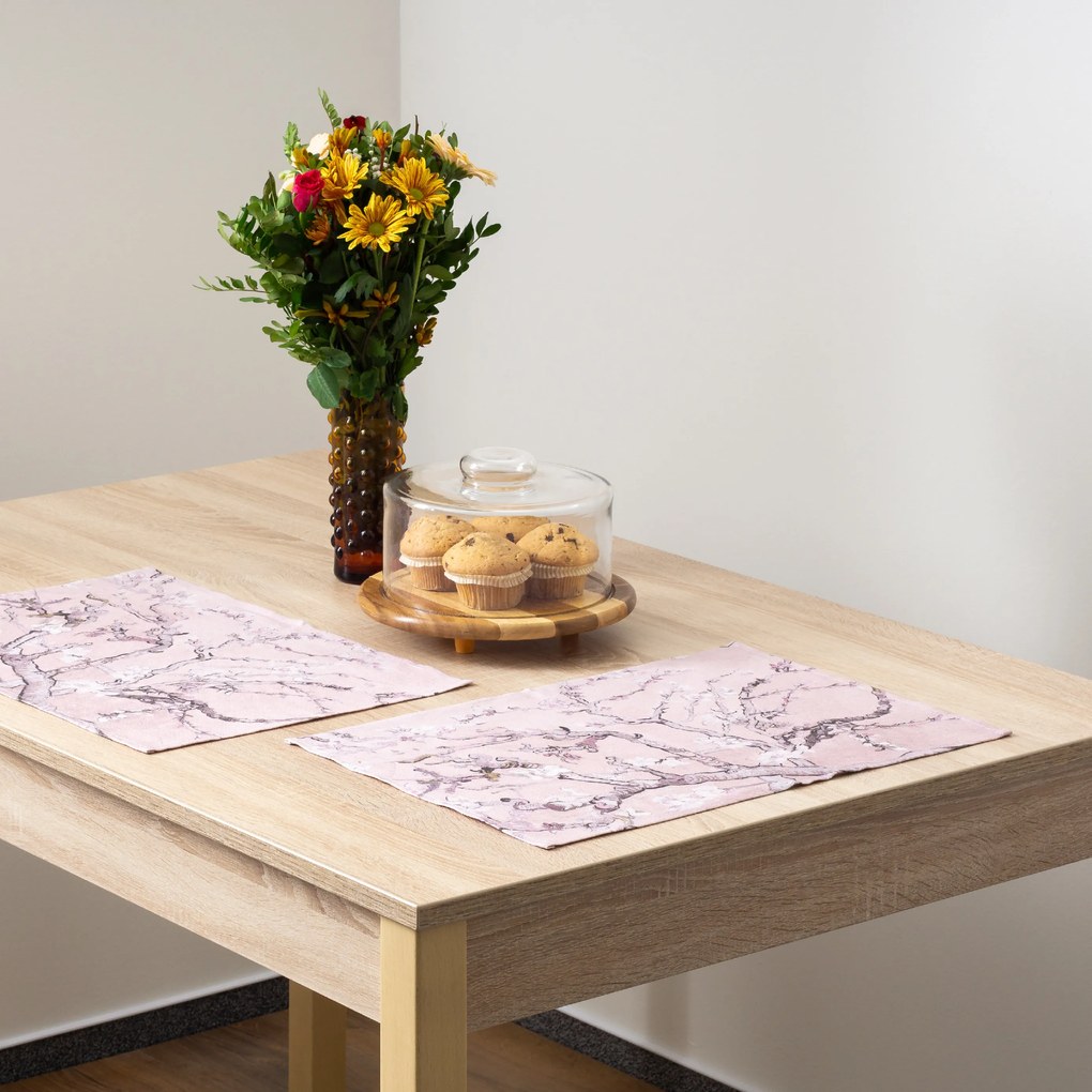 Lenbutik Prostírání Vincent Van Gogh Almond Blossom verze světle růžová