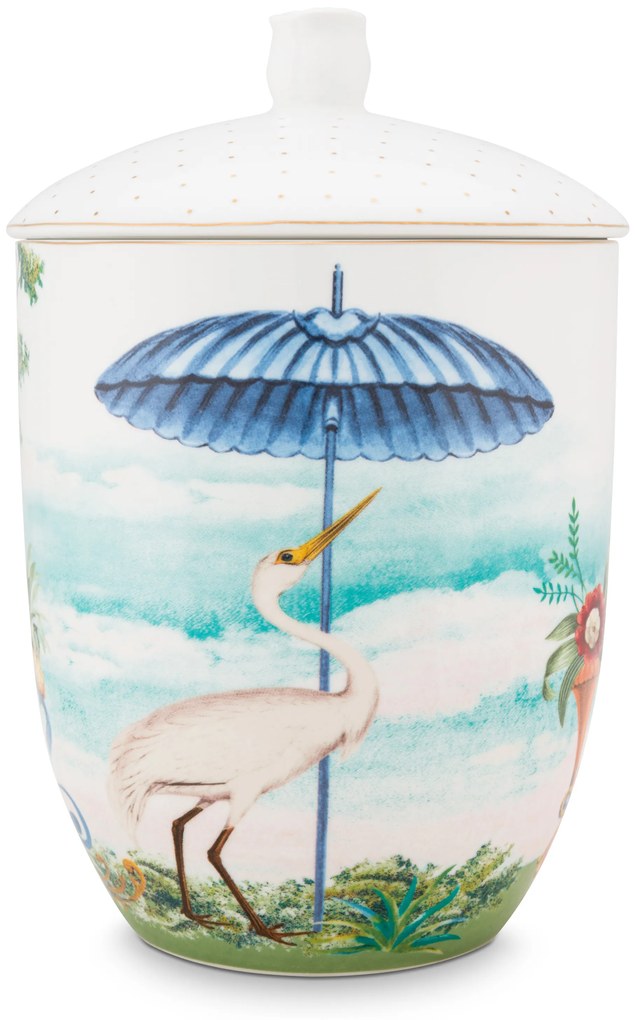 Pip Studio Jolie Heron skladovací dóza 1,5l, bílá