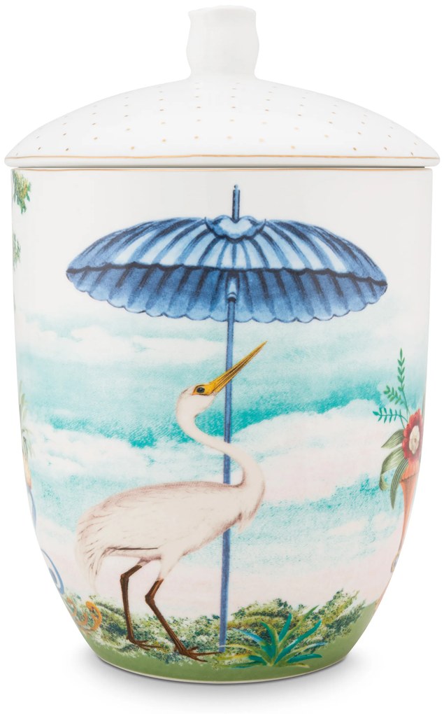 Pip Studio Jolie Heron skladovací dóza 1,5l, bílá