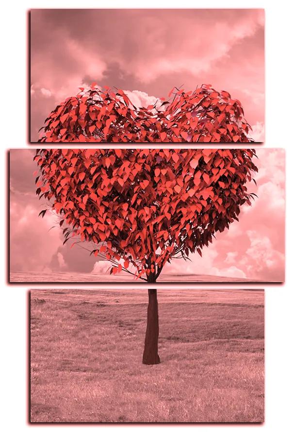Obraz na plátně - Srdce ve tvaru stromu - obdélník 7106QC (105x70 cm)