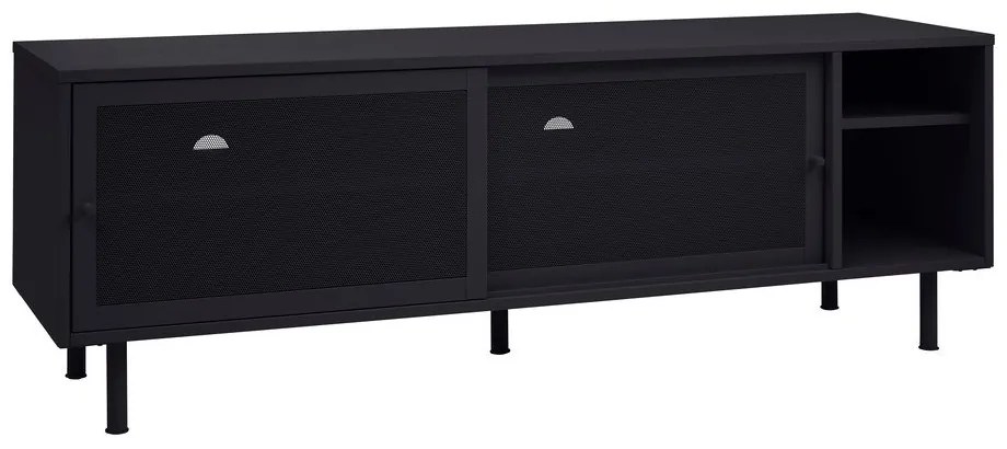 Černý kovový TV stolek 160x55x45 cm Veep – Unique Furniture