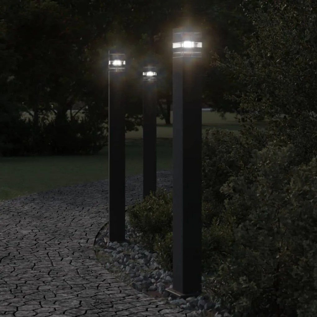 Venkovní Stojací Lampa Černá Hliník 110 Cm