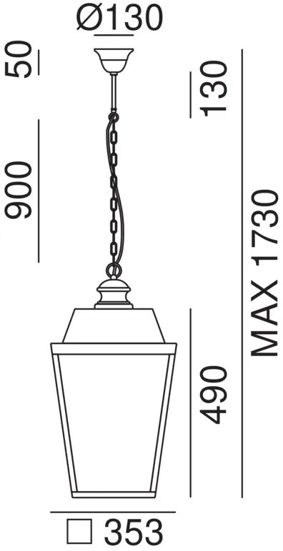 Il Fanale Venkovní závěsné svítidlo QUADRO - starožitná mosaz Varianty: průhledné sklo