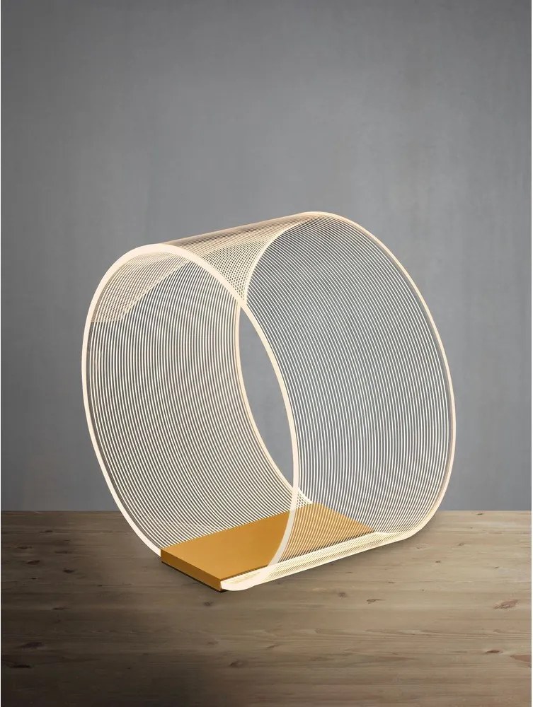 Hliníková LED stmívatelná stolní lampa ve zlaté barvě se stínidlem z akrylového skla (výška 28 cm) Valentin – Nova Luce
