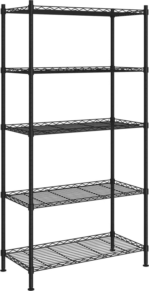 Úložný regál 5 polic 90 x 35 x 180 cm černý 250 kg 324624