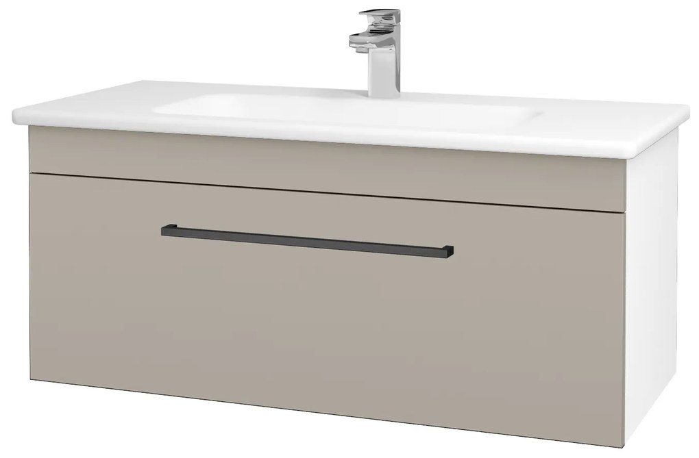 Dřevojas Koupelnová skříň ASTON SZZ 100 Varianta: N01 Bílá lesk / Úchytka T01 / D05 Oregon