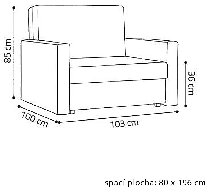 Pohovka VIVA I BIS | 103 cm | rozkládací + úložný prostor | VÝBĚR TKANIN