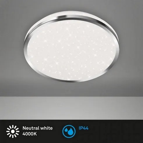 Stropní LED svítidlo hvězdné nebe BRILONER průměr 28cm 12W IP44 chrom 3403018