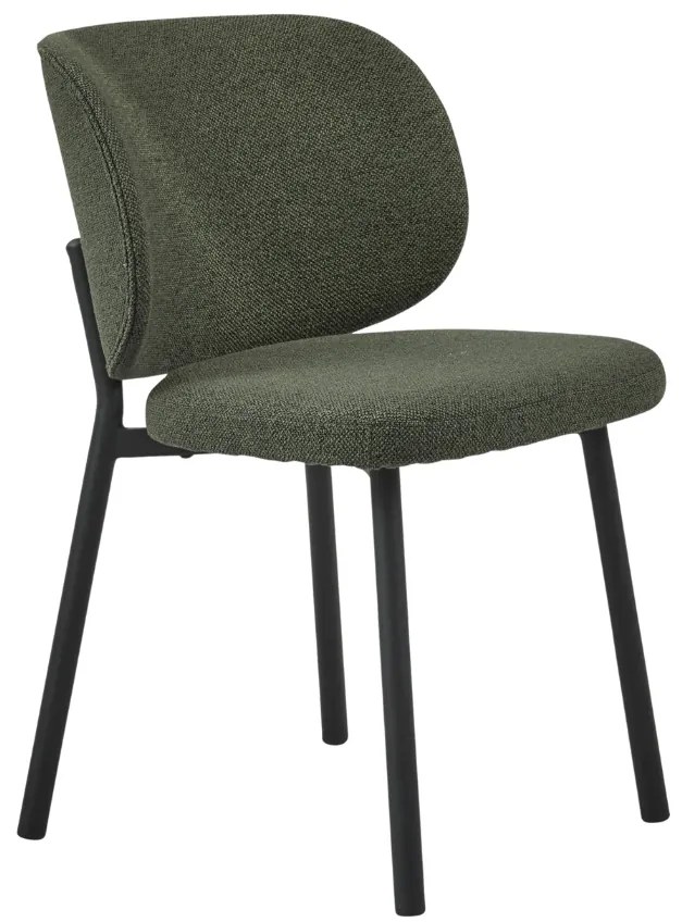 OnaDnes -20% Tmavě zelená bouclé jídelní židle Unique Furniture Swan