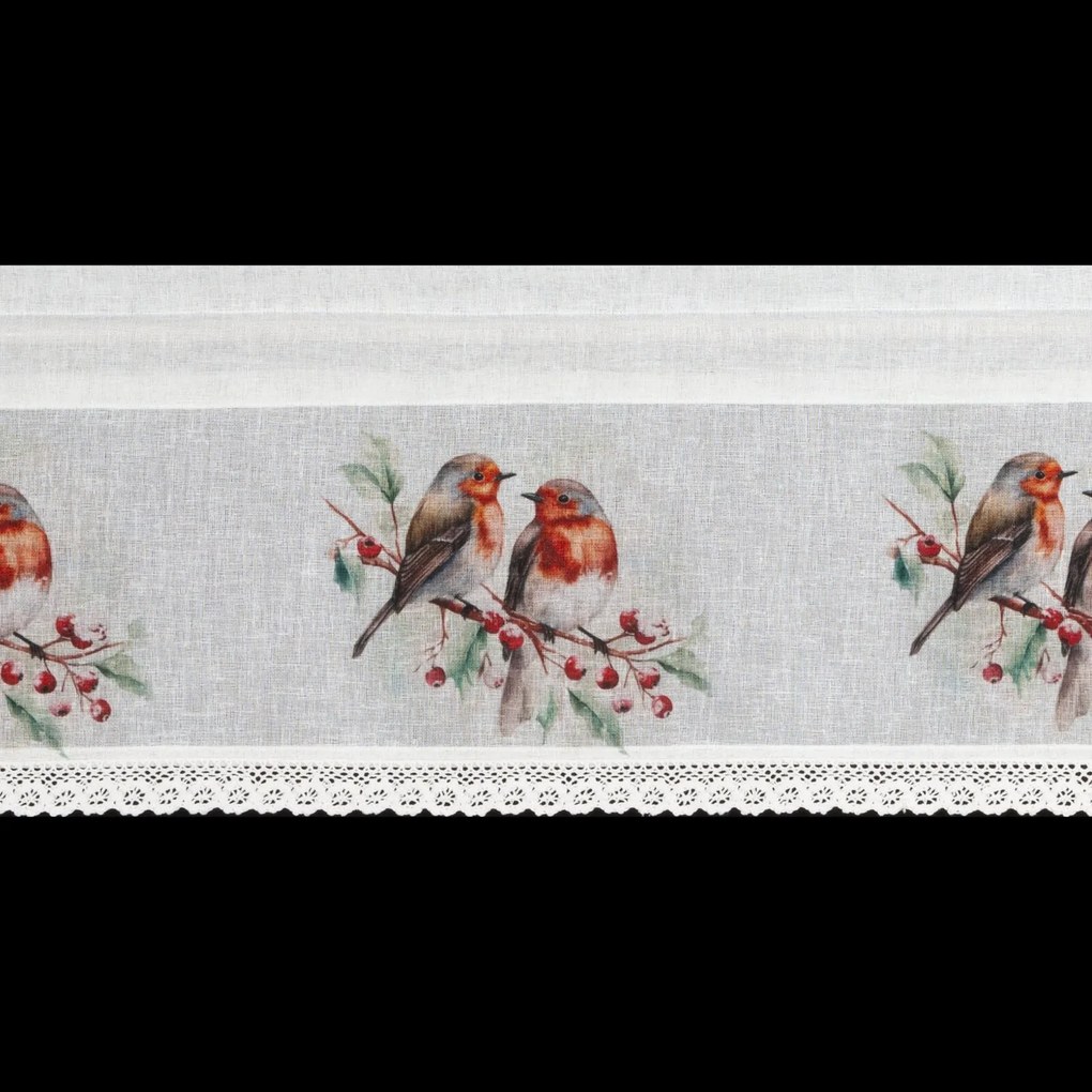 KRÁTKÁ VÁNOČNÍ ZÁCLONA NA PÁSCE XMAS10 150X30 CM VZOROVANÁ