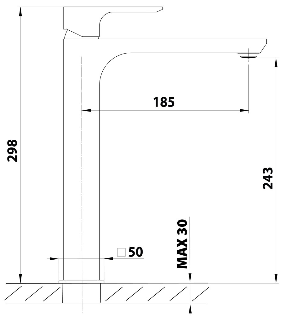 Sapho SPY stojánková umyvadlová baterie vysoká bez výpusti,prodloužená hubice,bílá mat, PY07/14