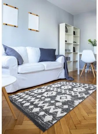 koberec ECO SISAL BOHO MOROC Etno Cik cak 22319 střapce dvě ú velikost 136x190 cm | krásné koberce cz