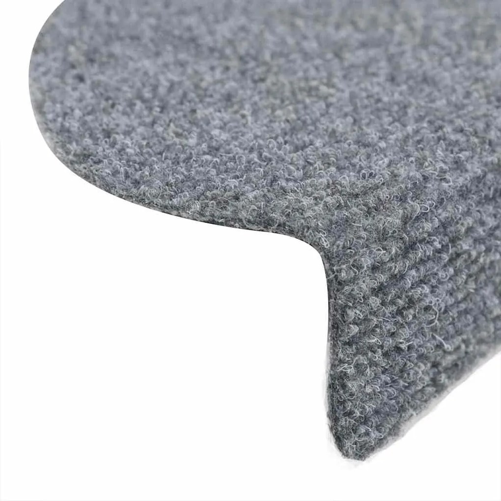 Schodové rohože samolepicí 5 ks 56 x 17 x 3 cm světle šedé půlkulaté 149680