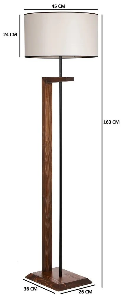 Designová stojanová lampa Jadey 163 cm krémová