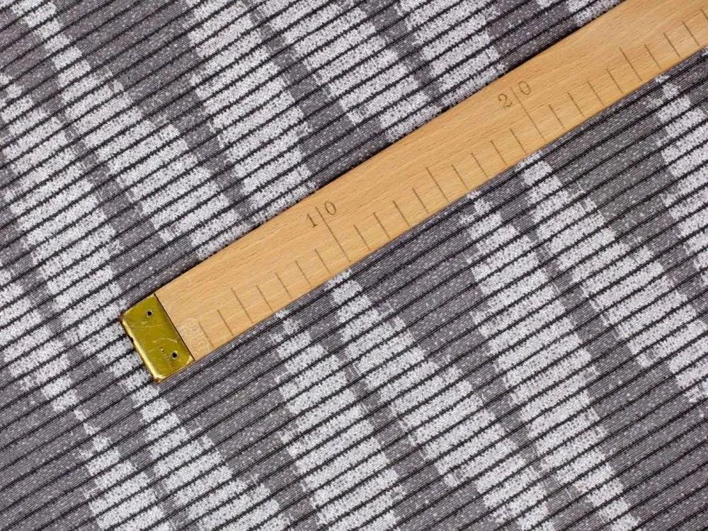 Biante Dekorační povlak na polštář Leona LN-047 Světle šedé obrazce a proužky 45 x 45 cm