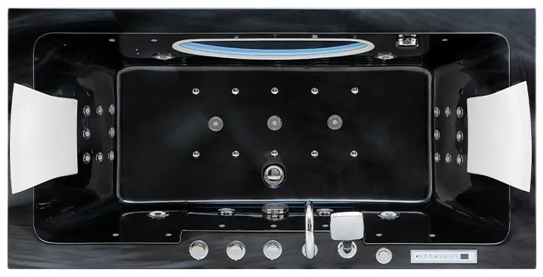 BPS-koupelny Hydromasážní vana HYD-IR933C-BL 170x84 ČERNÝ MRAMOR s ohřevem vody