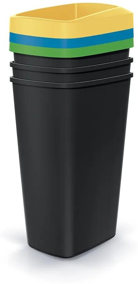 Sada odpadkových košů COMPACTO 3x45 L černá